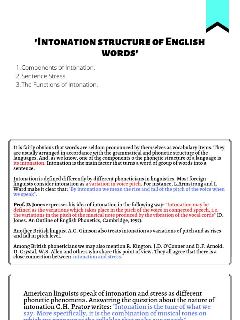Intonation Structure of English Words | PDF | Stress (Linguistics) | Word