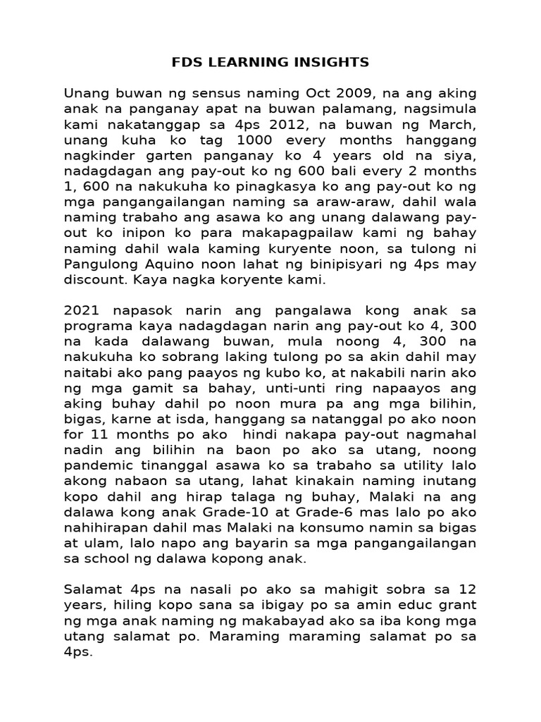 FDS Learning Insights | PDF