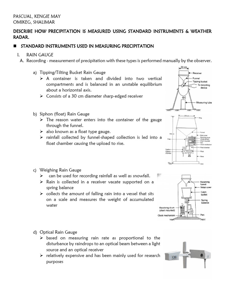 Describe How Standard Instruments Weather Radar Measures Precipitataion ...