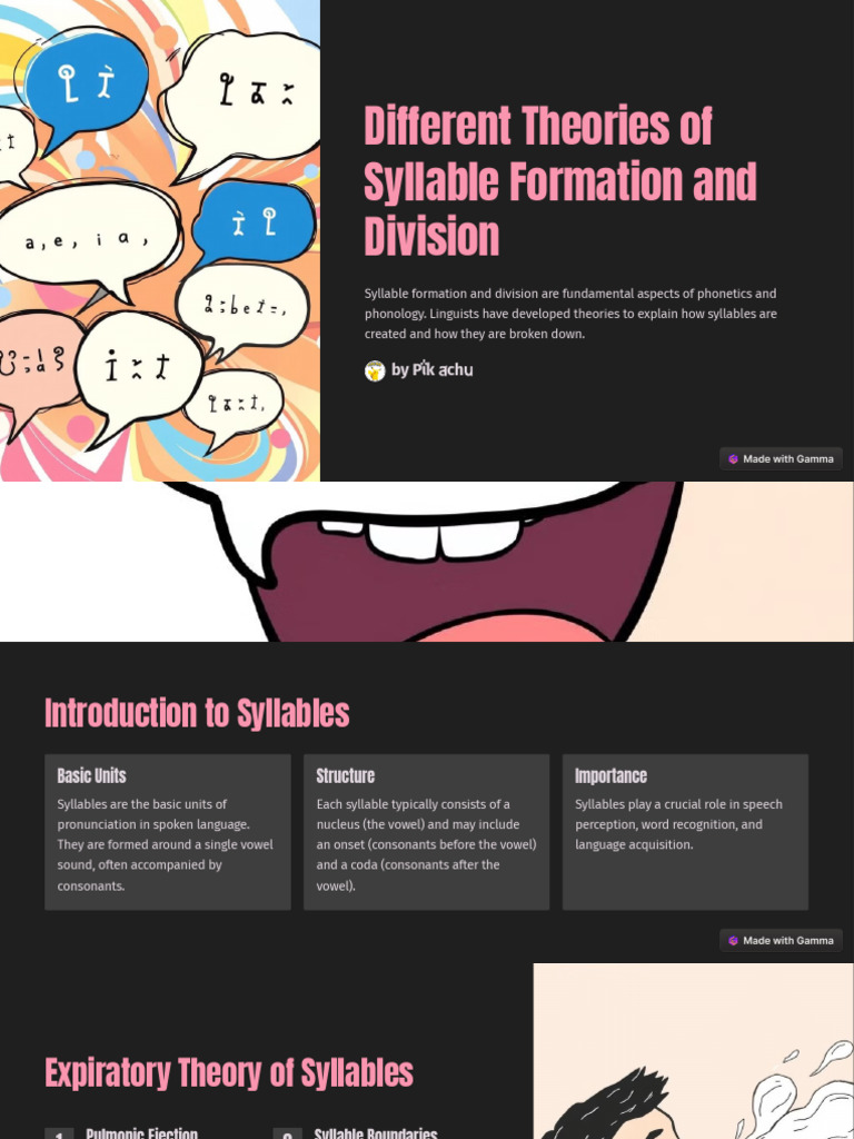 Theories of Syllable Formation | PDF | Syllable | Consonant
