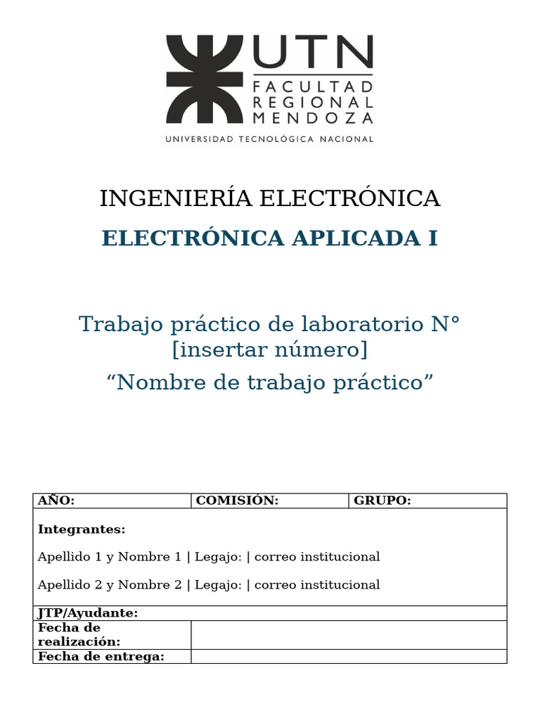 EA1 Portada para Infomes de Laboratorio | PDF