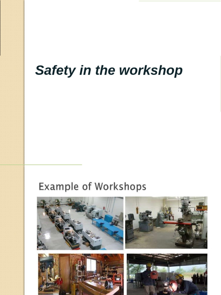 Workshop Safety Guidelines and Practices | PDF | Personal Protective ...