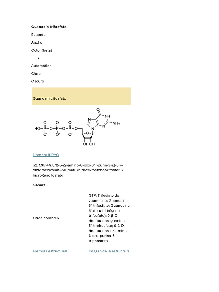 Guanosin Trifosfato | PDF | Nucleótidos | Biotecnología