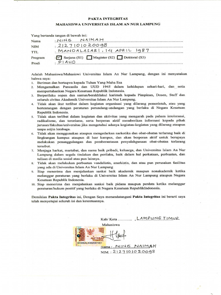 Ning Naimah - Itegritas | PDF