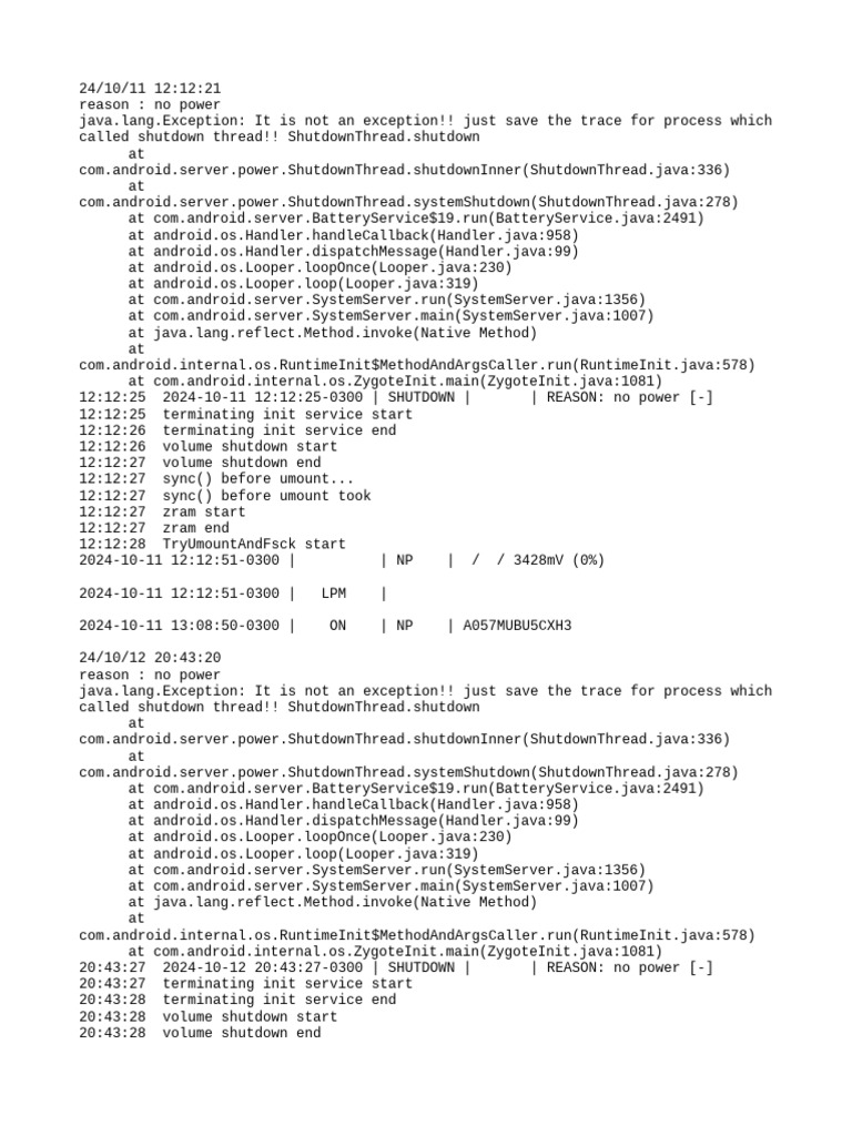 Power Off Reset Reason Backup Pdf Java Programming Language Oracle Acquisitions