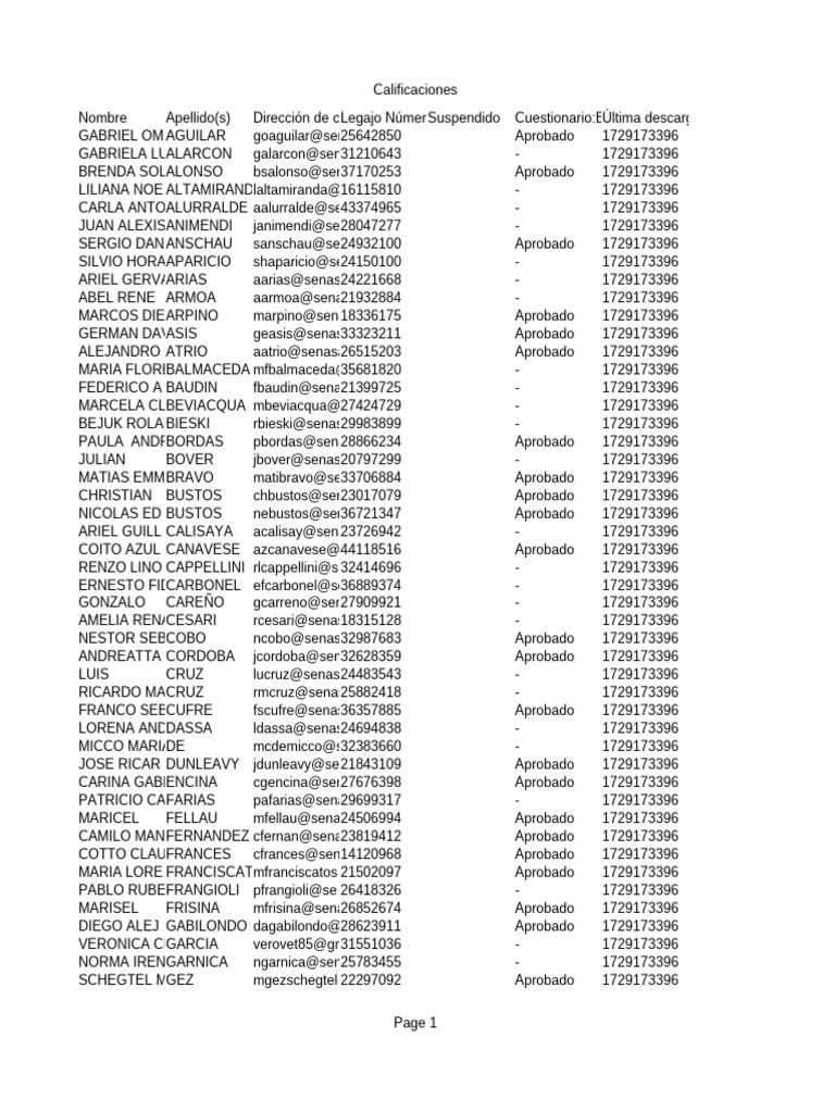 DNSA 882024 Calificaciones 2 | PDF