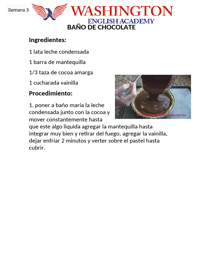 Baño de Chocolate para Pasteles | PDF