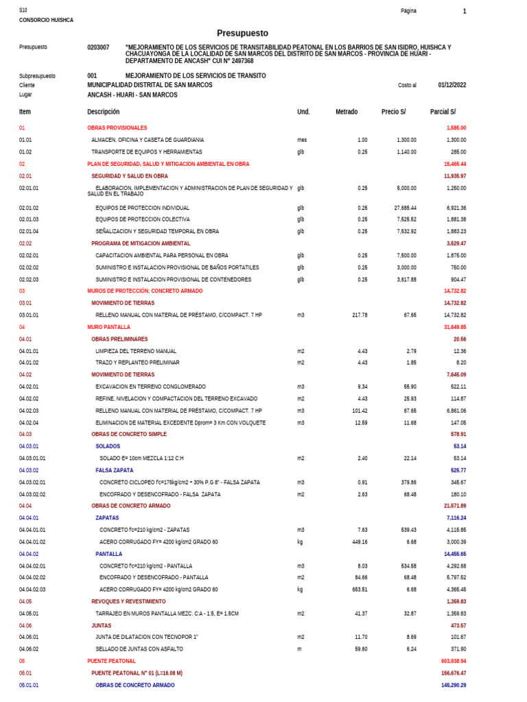 Presupuesto Adicional de Obra | PDF | Hormigón | Ingeniero civil