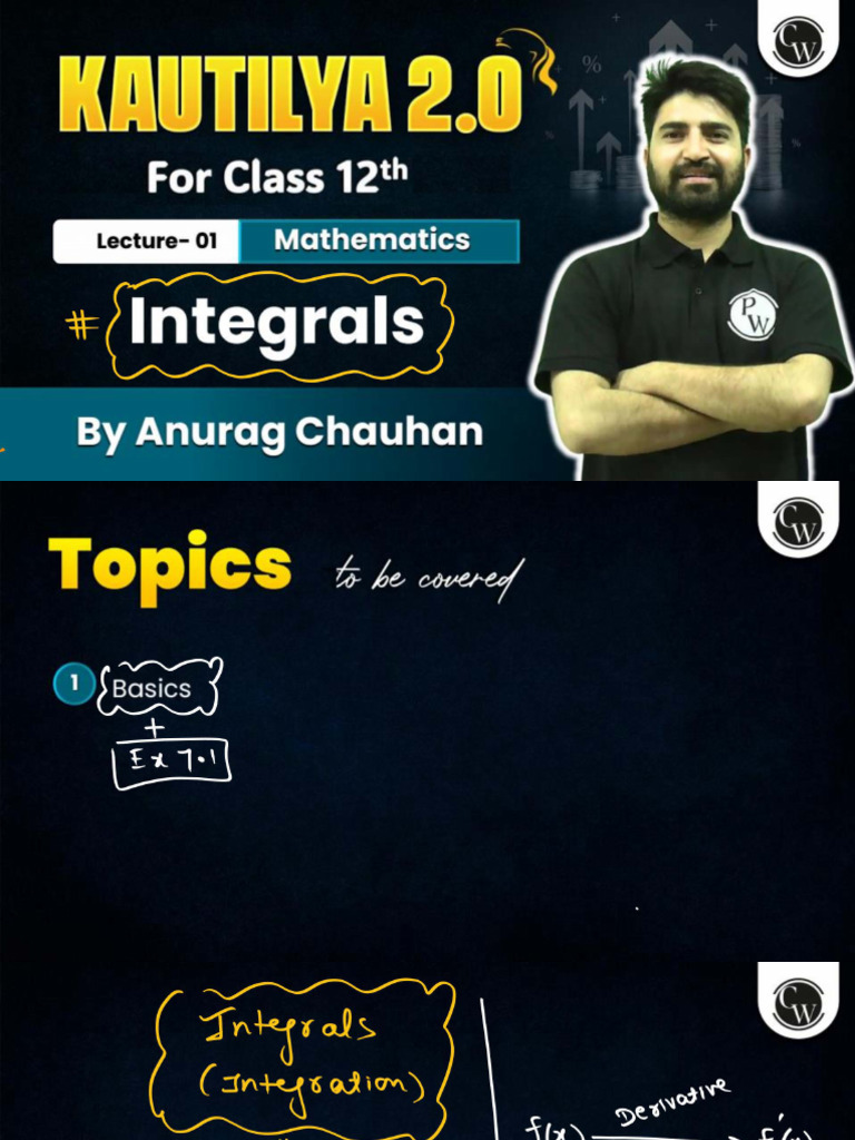Integrals 01 Class Notes Pdf