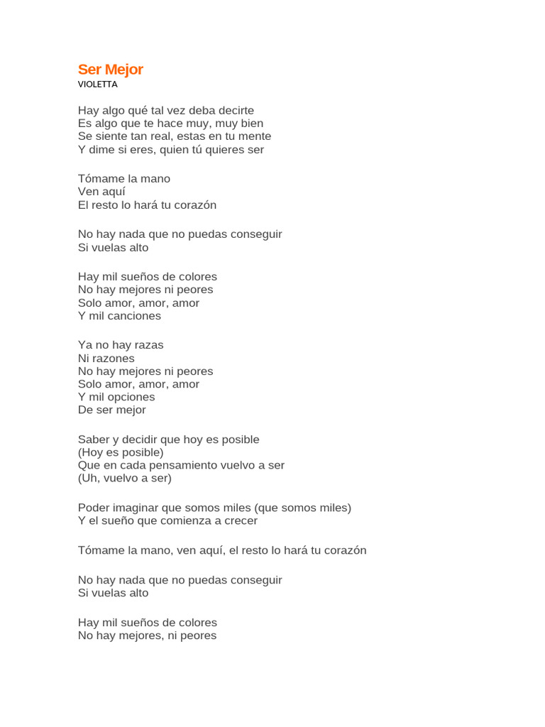 Ser Mejor Violetta | PDF