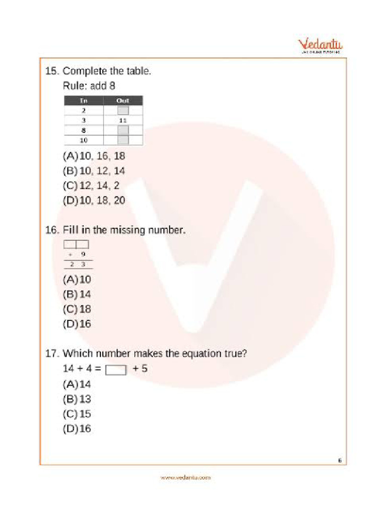 Math Olympiad Class 2 A | PDF