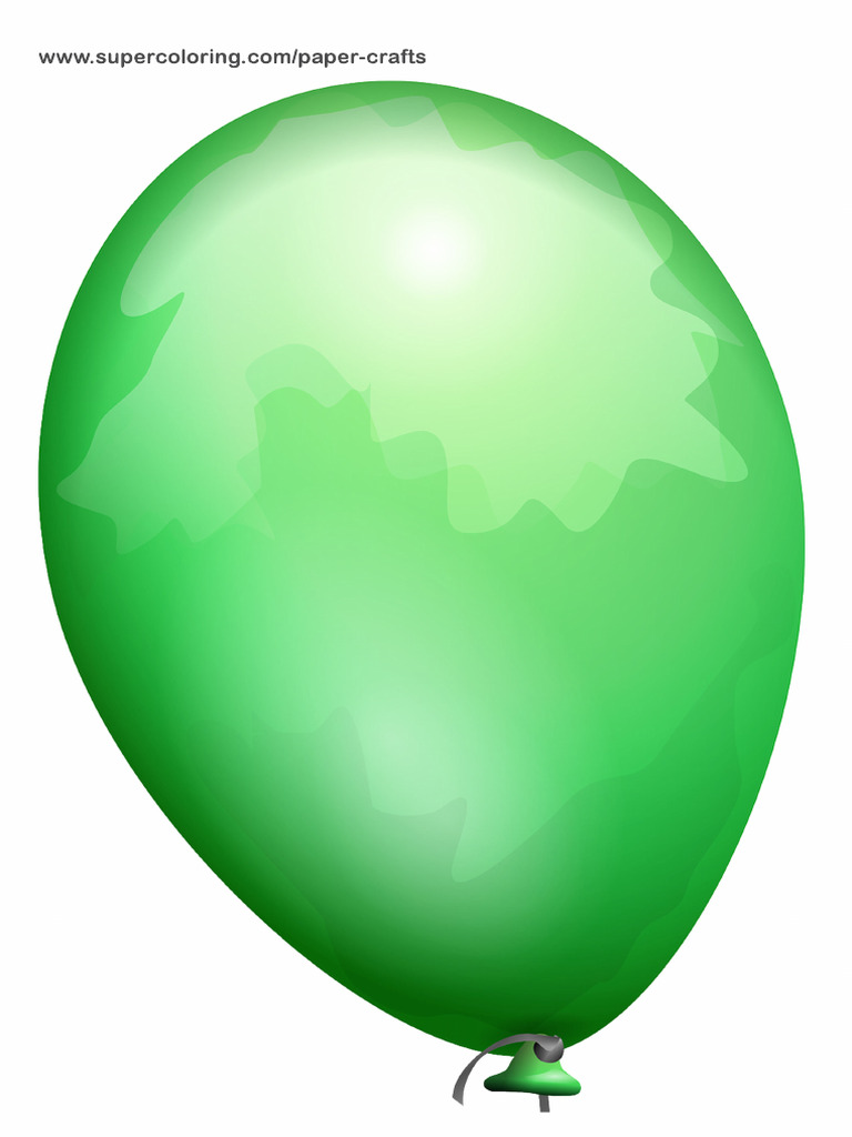 Green Balloon Photo Prop Template Paper Craft | PDF