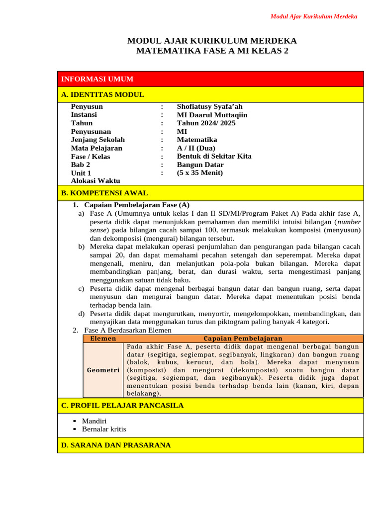 Bab 3 MTK Kelas 2 | PDF