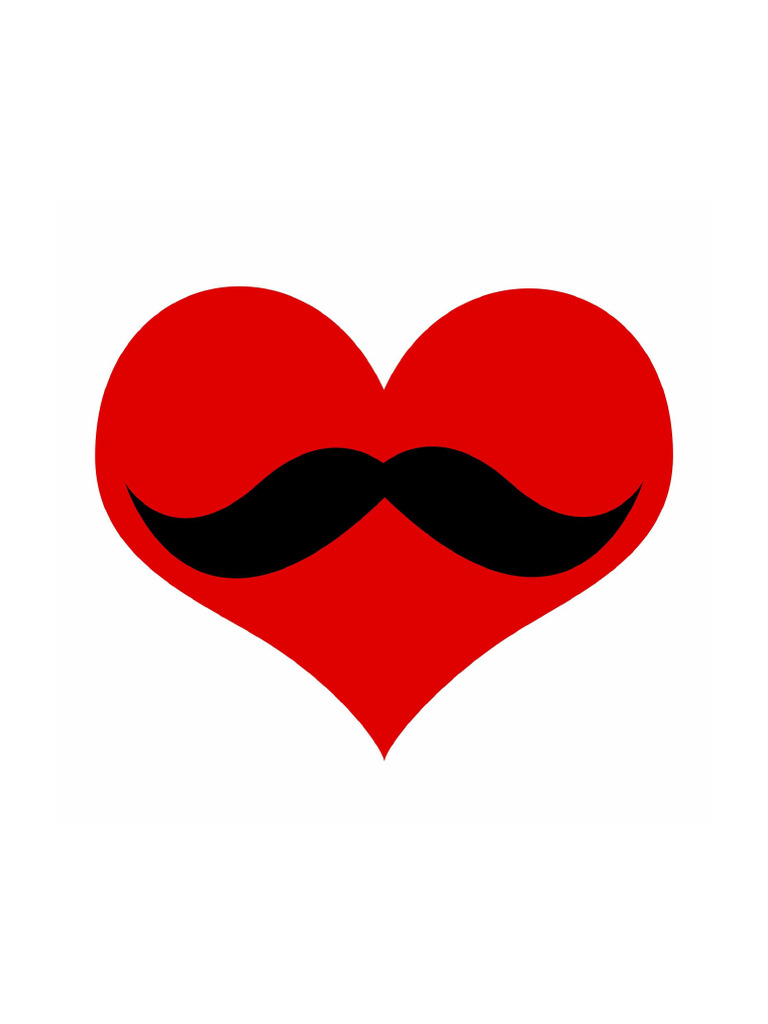 Heart With Moustache Template Paper Craft | PDF