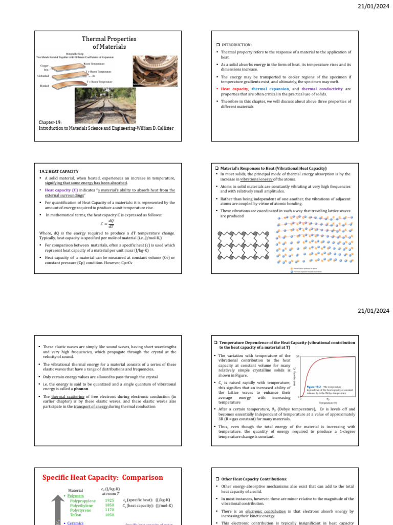 Thermal Properties of Materials | PDF | Thermal Expansion | Phonon