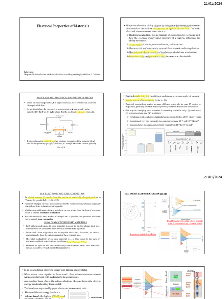 Electrical Properties of Materials | PDF | Electrical Resistivity And ...