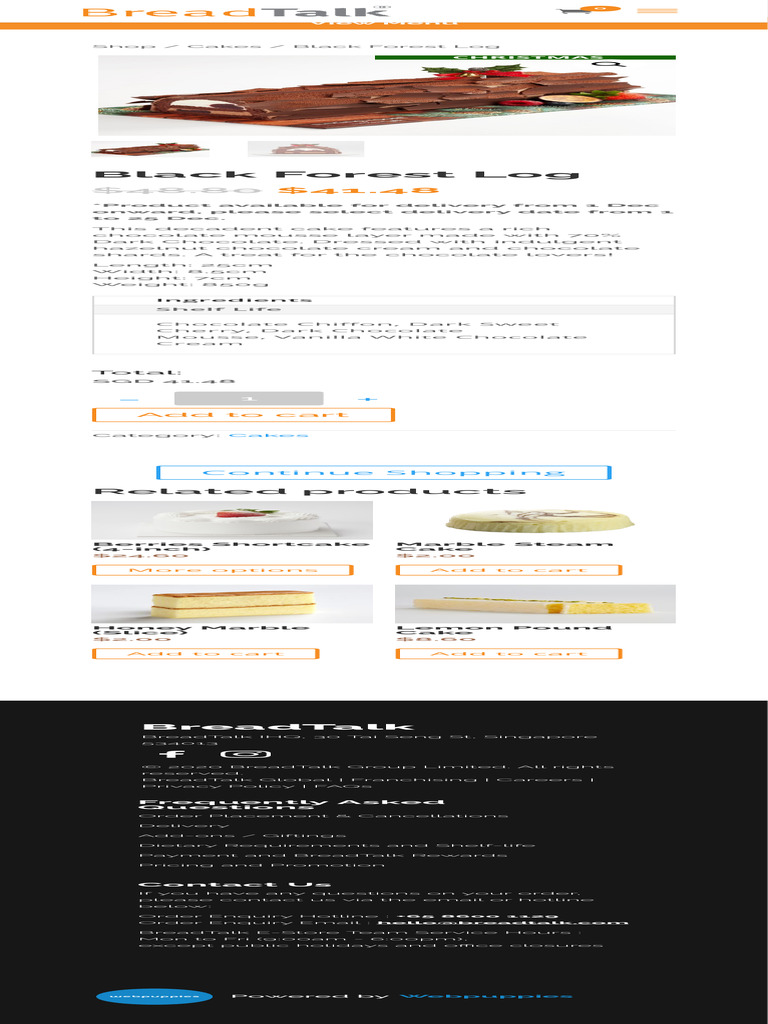 Black Forest Log BreadTalk | PDF