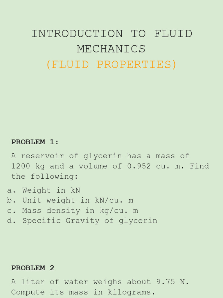 Introduction To Fluid Mechanics | PDF