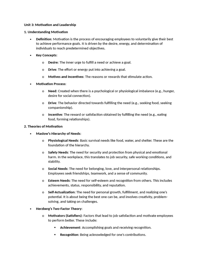 Unit 3 | PDF | Motivational | Motivation