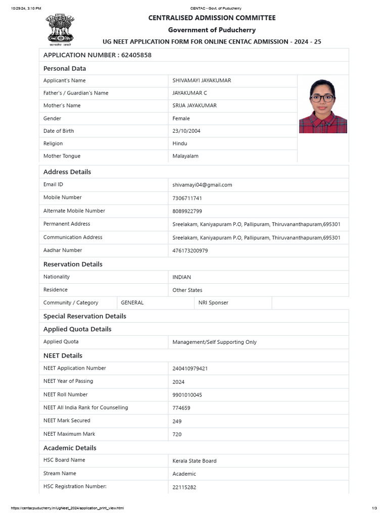 CENTAC - Govt. of Puducherry | PDF | Educational Stages