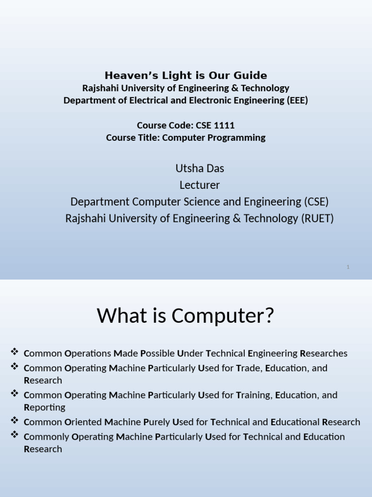 Computer Programming Basics and History | PDF | Central Processing Unit ...