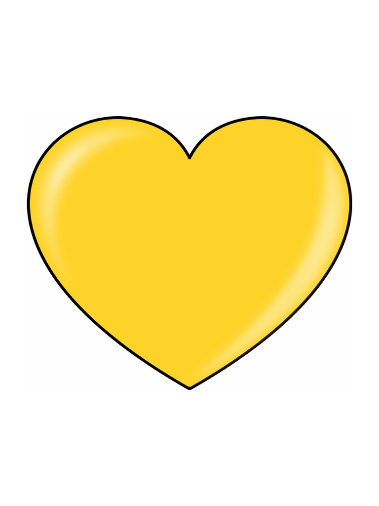 Yellow Heart Photo Prop Template Paper Craft | PDF