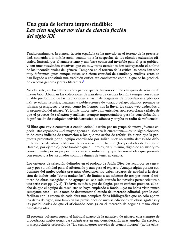 Las Cien Mejores Novelas de Ciencia Ficcic3b3n Del Siglo XX Eduardo ... Las Cien Mejores Novelas de Ciencia Ficcic3b3n Del Siglo XX Eduardo ...