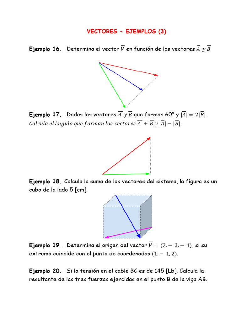 Vectores - Ejemplos | PDF | Métodos y materiales de enseñanza