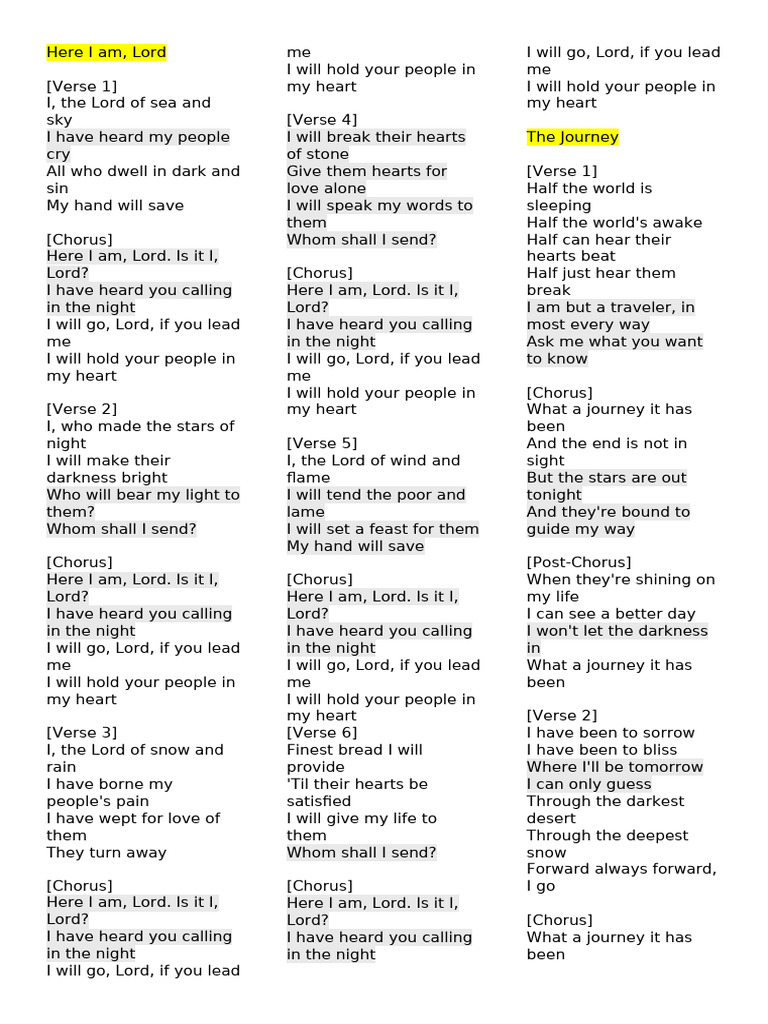 Song Lyrics Pdf