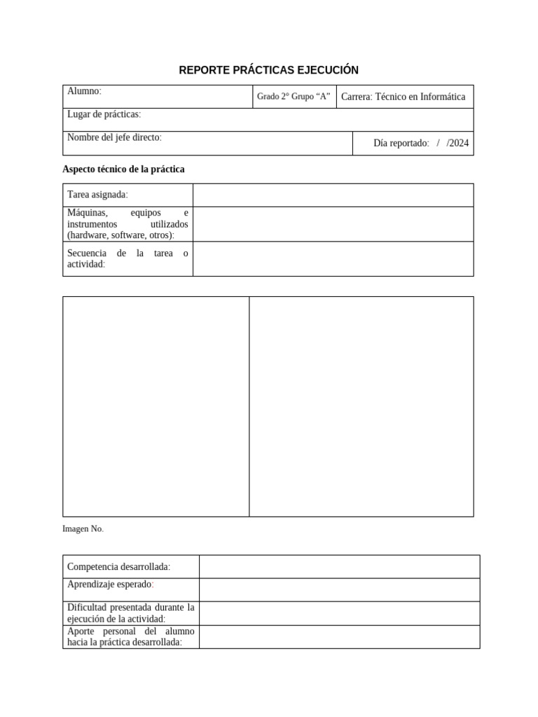 FORMATO REPORTE PRÁCTICAS 24 25 3er Sem | PDF