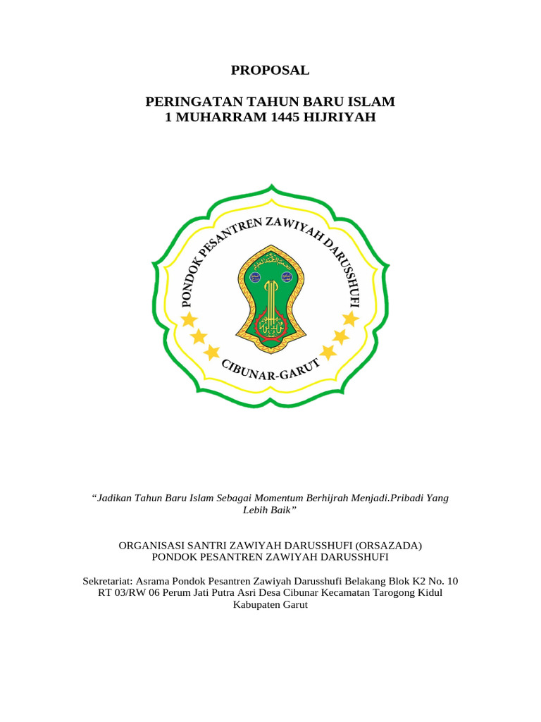 Proposal Tahun Baru Islam 1 Muharram 1445 Hijriyah | PDF