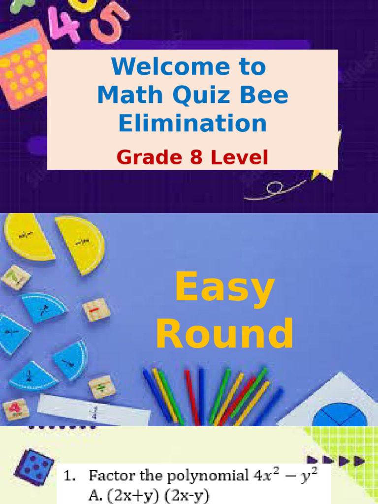 Grade 8 Math Quiz Bee Questions | PDF