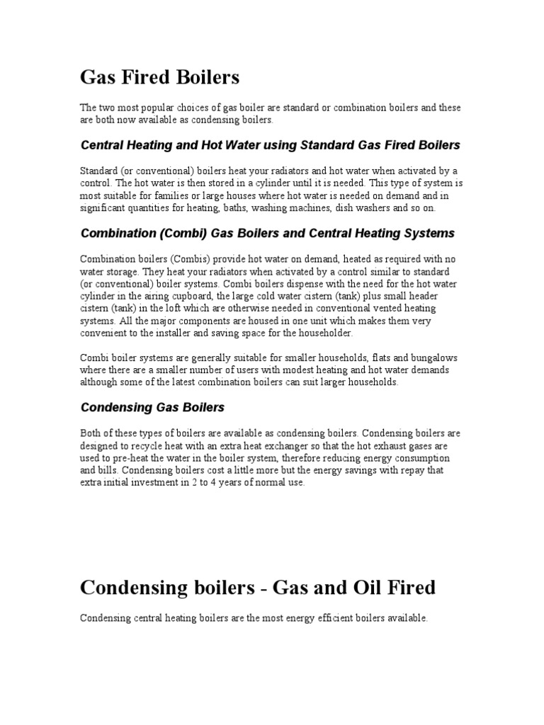 Gas Fired Boilers | PDF | Water Heating | Boiler