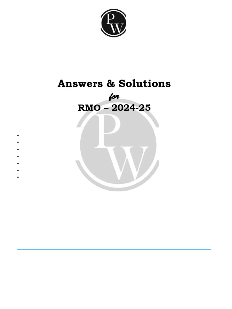 RMO 2024-25 Solutions Guide | PDF | Elementary Mathematics | Euclidean Plane Geometry