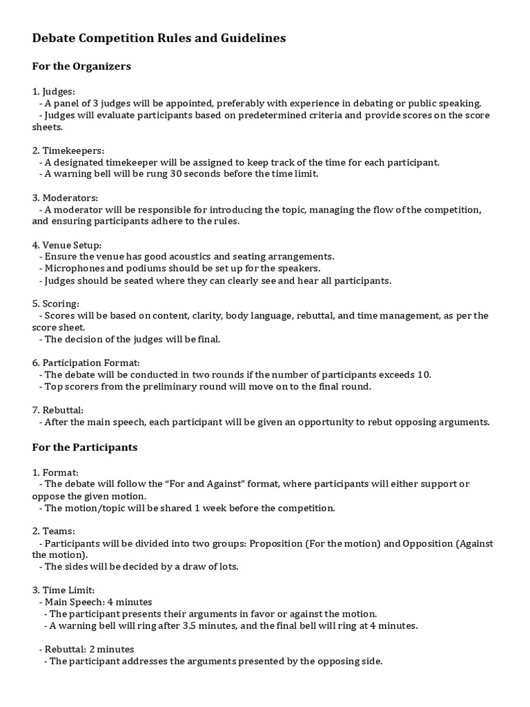 Debate Rules | PDF