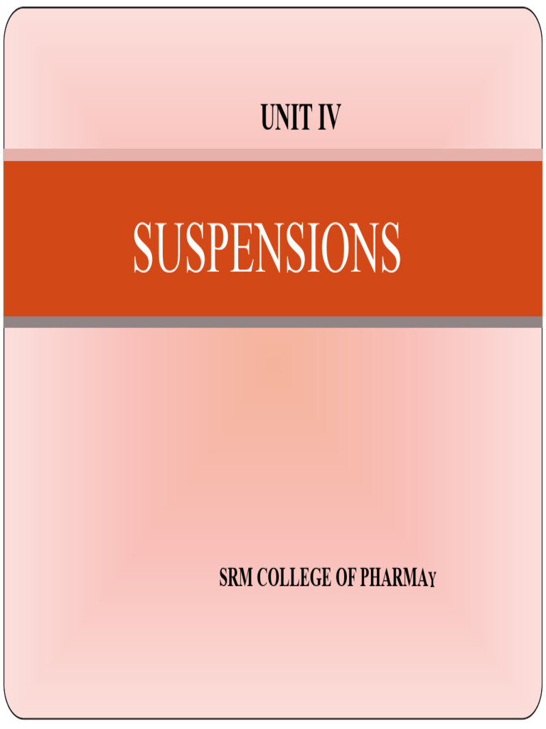 Suspensions | PDF | Suspension (Chemistry) | Colloid