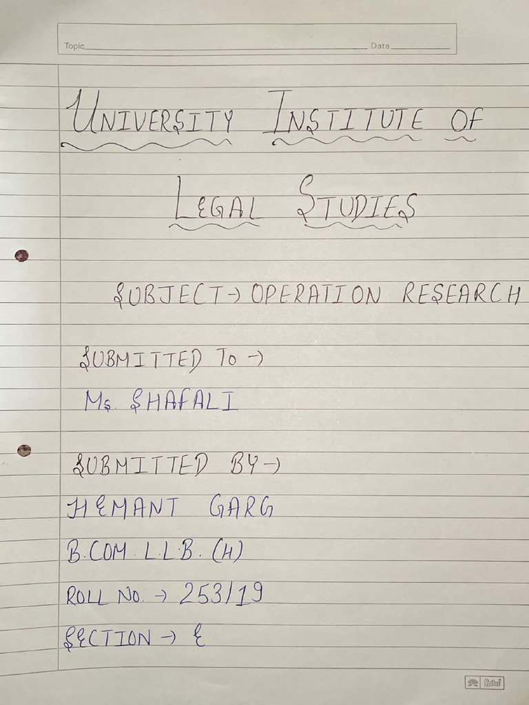 OR (Hemant Garg) | PDF