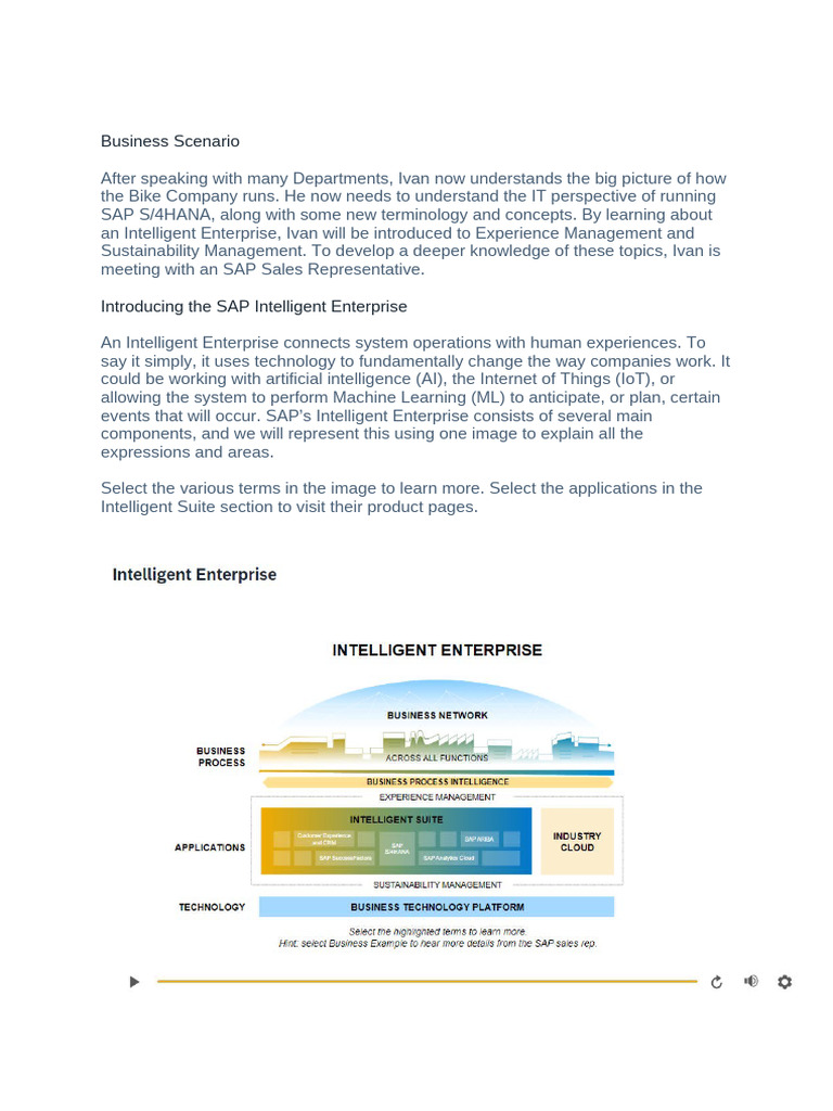 Business Scenario For Bike Intelligent Enterprise SAP Hana | PDF | Business Process | Artificial ...