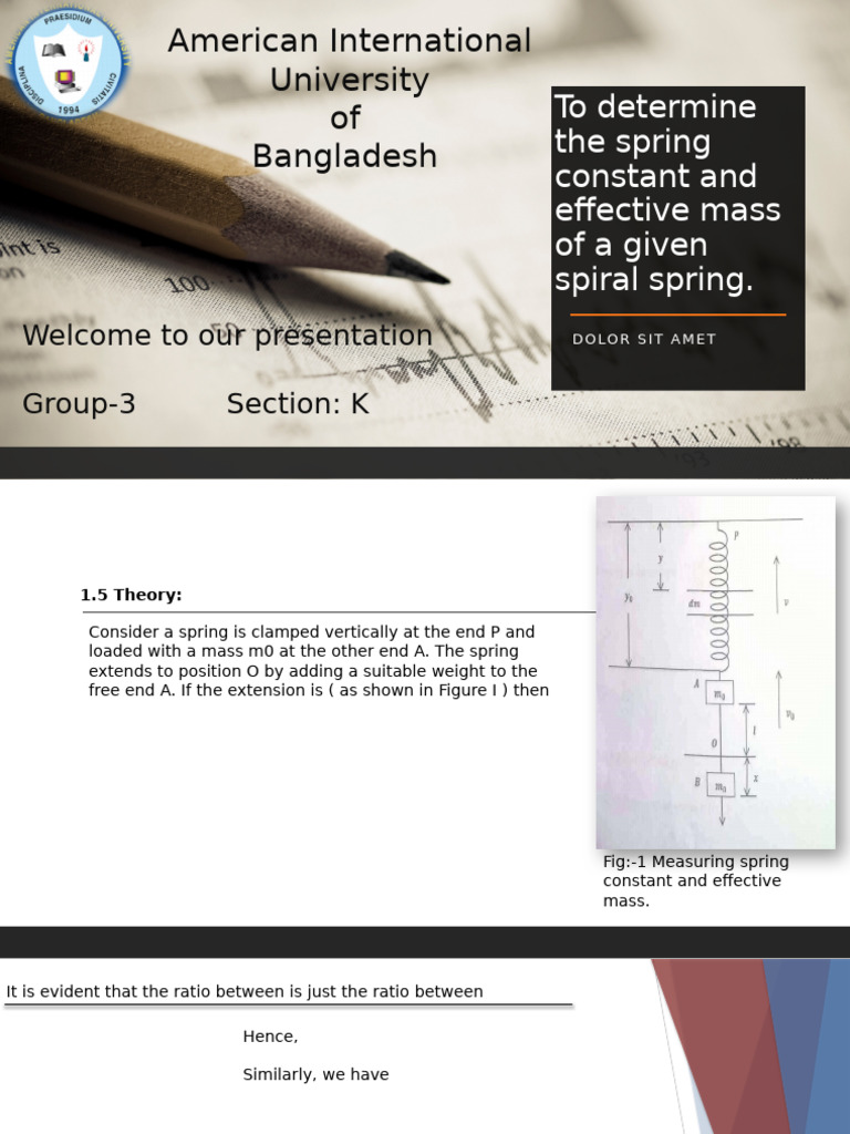 Effective Spring Constant and Mass Analysis | PDF | Mechanics ...