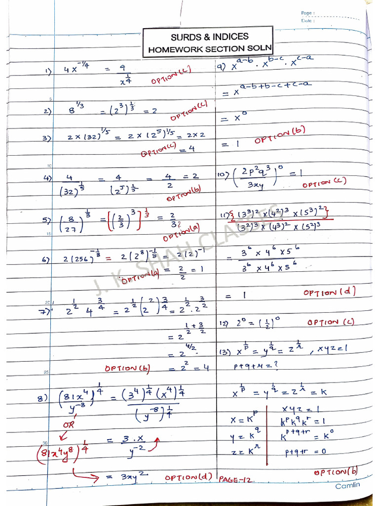 CAFC-Indices - Homework Section-Solution 2 | PDF