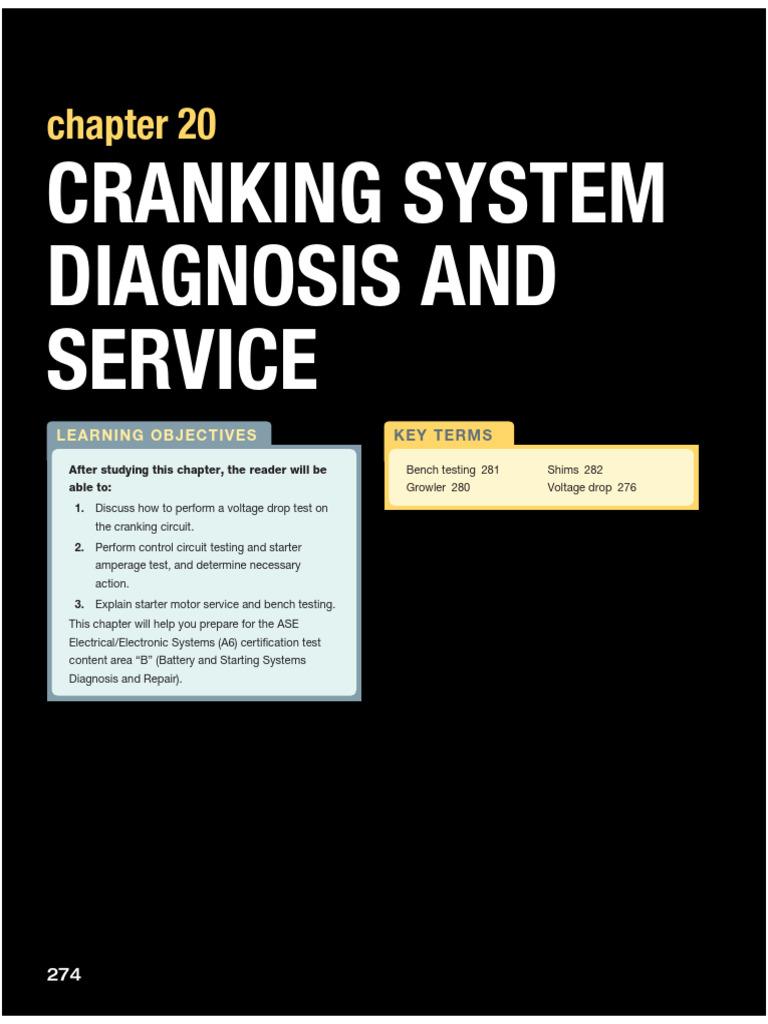 B5 Chapter 20 Cranking System Diagnosis and Service | PDF | Voltage ...