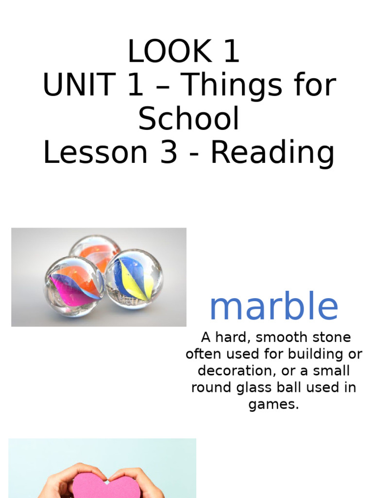 LOOK 1 Unit 1 Lesson3 Reading | PDF