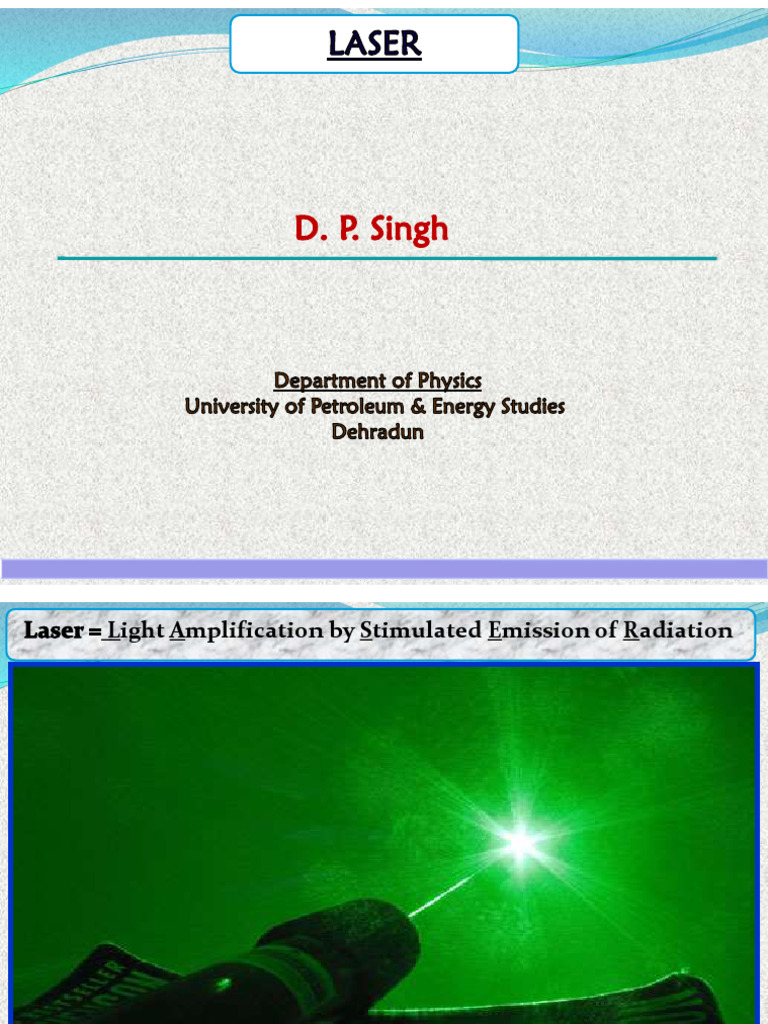 UNIT I at LASER AND OPTICAL FIBRES | PDF | Holography | Laser