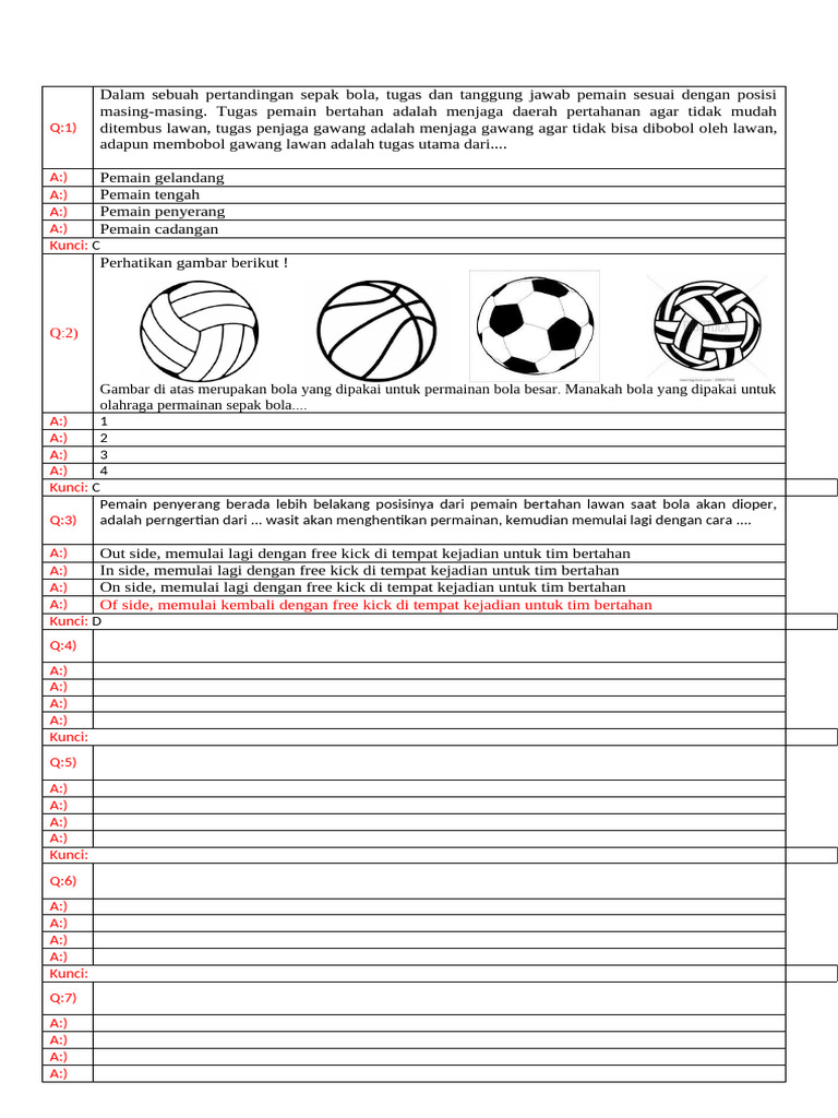 Format Soal CBT | PDF | Olahraga & Rekreasi | Game & Aktivitas