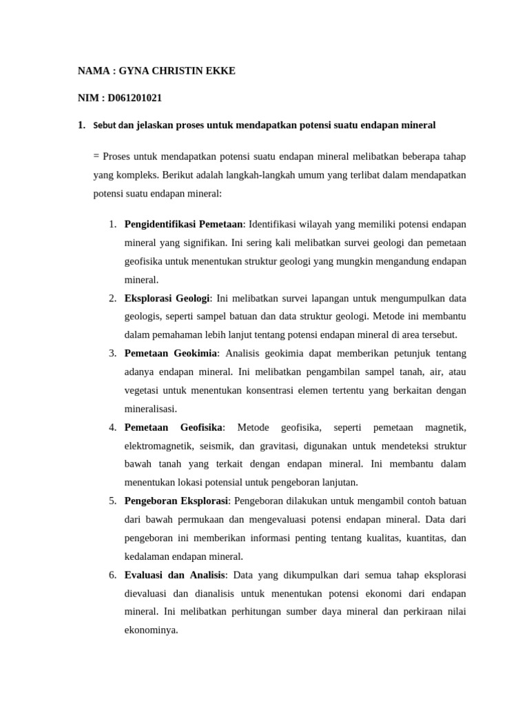 GYNA CHRISTIN EKKE - D061201021.Tugas MINDUS | PDF