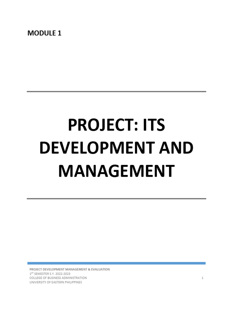 MODULE1 - Project - Its Development & Management | PDF | Evaluation ...