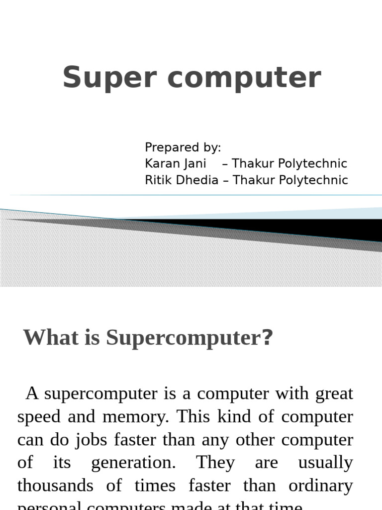 Supercomputerppt 170514174737 Pdf Supercomputer Computer Science