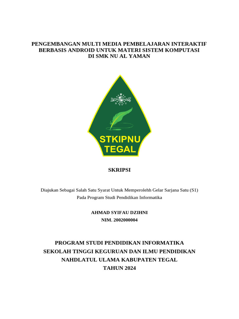 Cover Skripsi Mas Cipaa | PDF | Ilmu Sosial | Teknologi & Rekayasa
