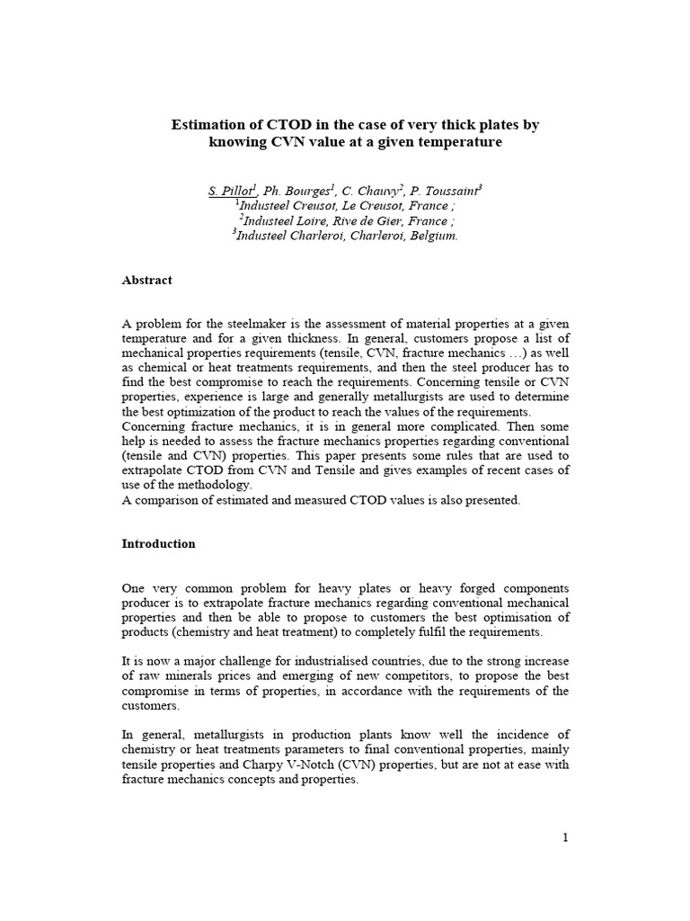 ICF12 - Estimation of CTOD From CVN Values | PDF | Fracture | Applied And Interdisciplinary Physics