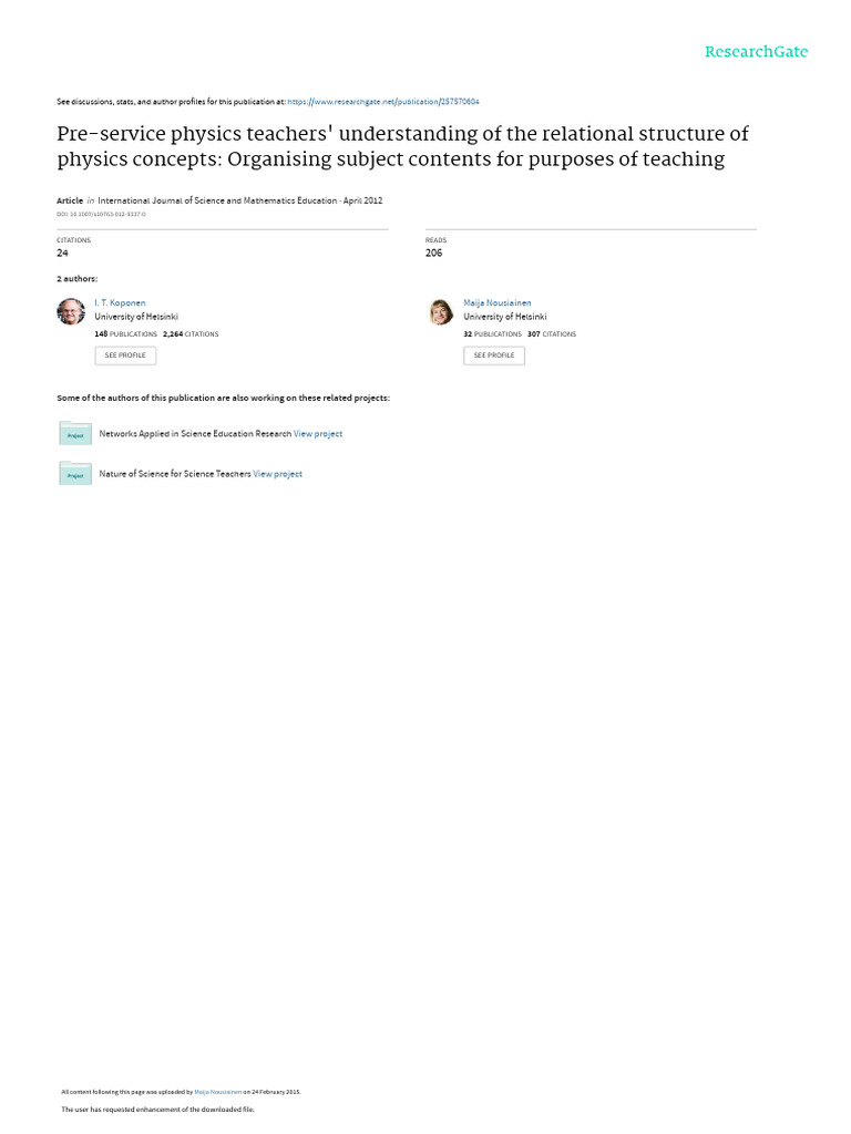 Artigo - PRE SERVICE PHYSICS TEACHERS' UNDERSTANDING | PDF ...